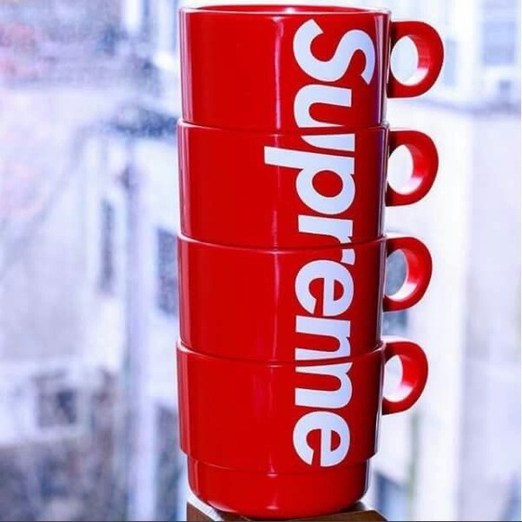 Supreme | Kitchen | Authentic Supreme Stacking Cups Set Of 4 Red White ...